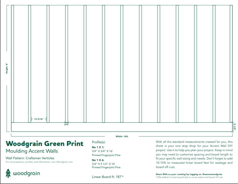 DIY Accent Wall: Simple Craftsman Vertical Lines - Woodgrain