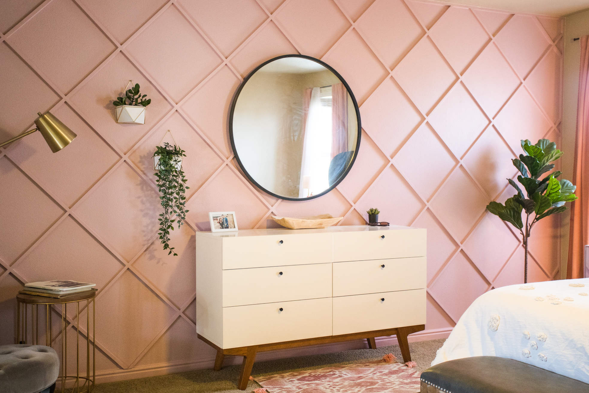 DIY Accent Wall: Victorian Diamond - Woodgrain